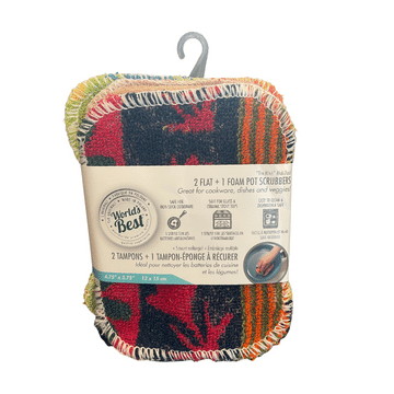 World's Best Multi Pot Scrubbers 2 Flat & 1 Foam Pot Scrubber – Vacuum ...